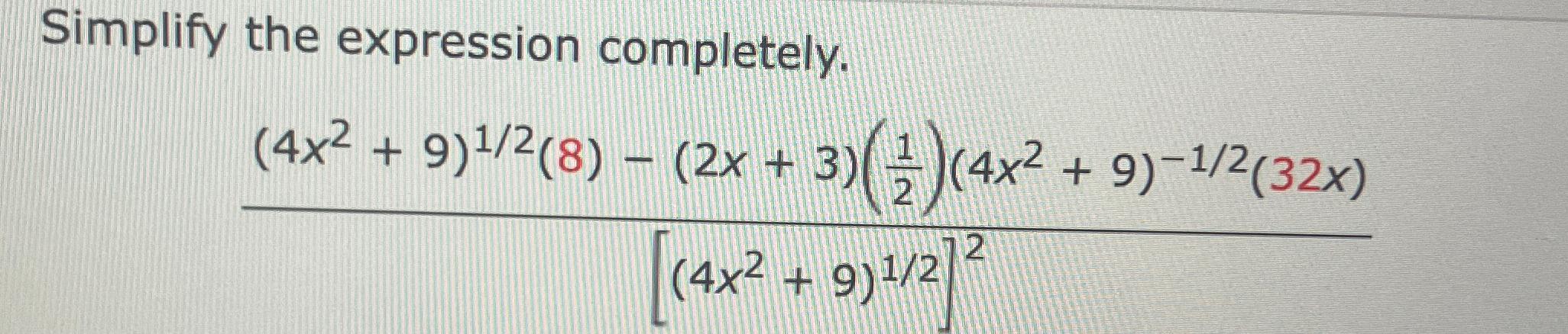 Solved Simplify the expression | Chegg.com