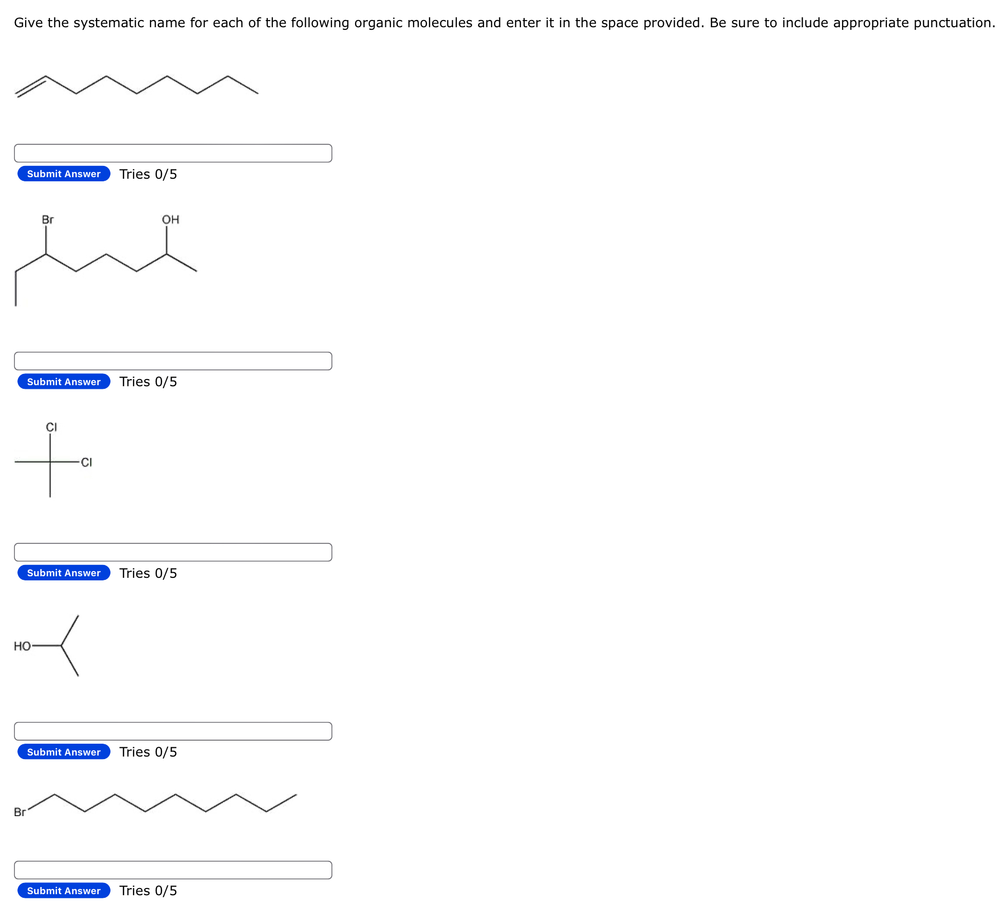 Solved Give the systematic name for each of the following | Chegg.com