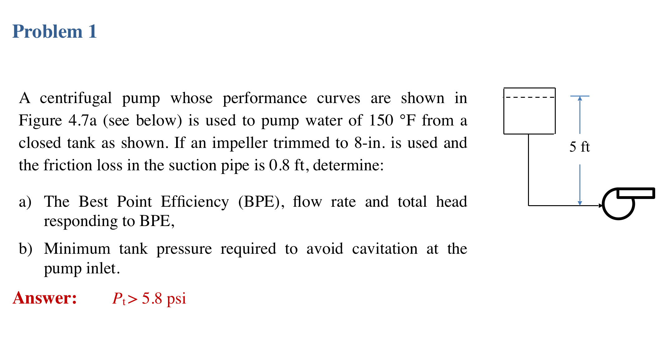 Problem 1A centrifugal pump whose performance curves | Chegg.com
