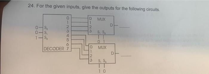 Solved 24 For The Given Inputs Give The Outputs For The