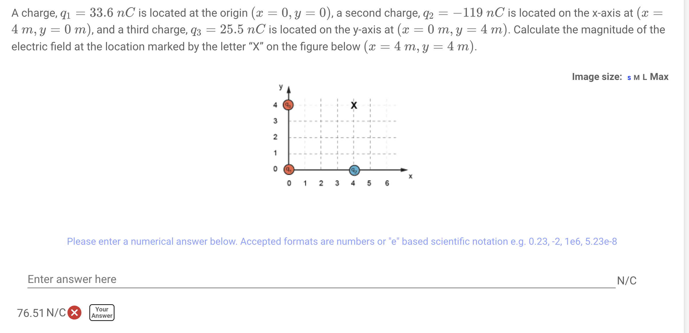 Solved A charge, q1=33.6nC is ﻿located at ﻿the origin | Chegg.com
