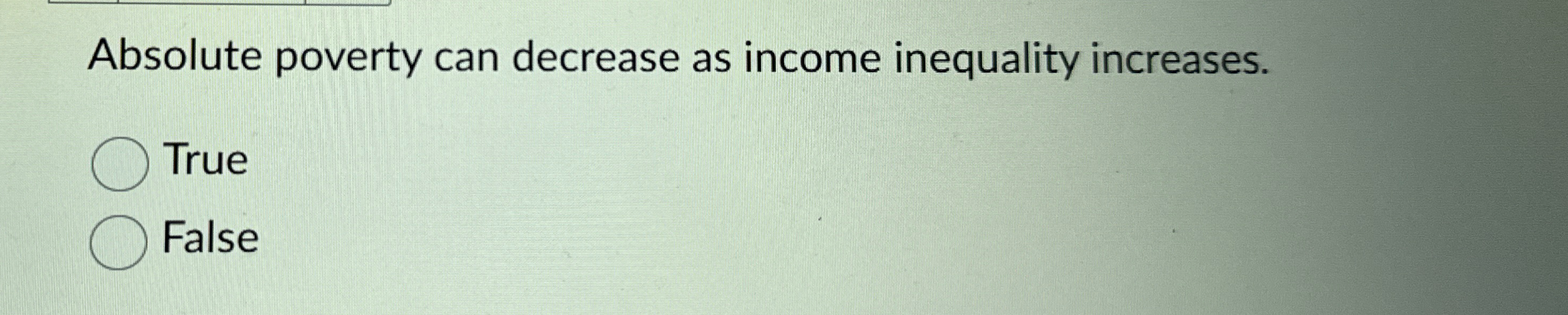 Solved Absolute poverty can decrease as income inequality | Chegg.com