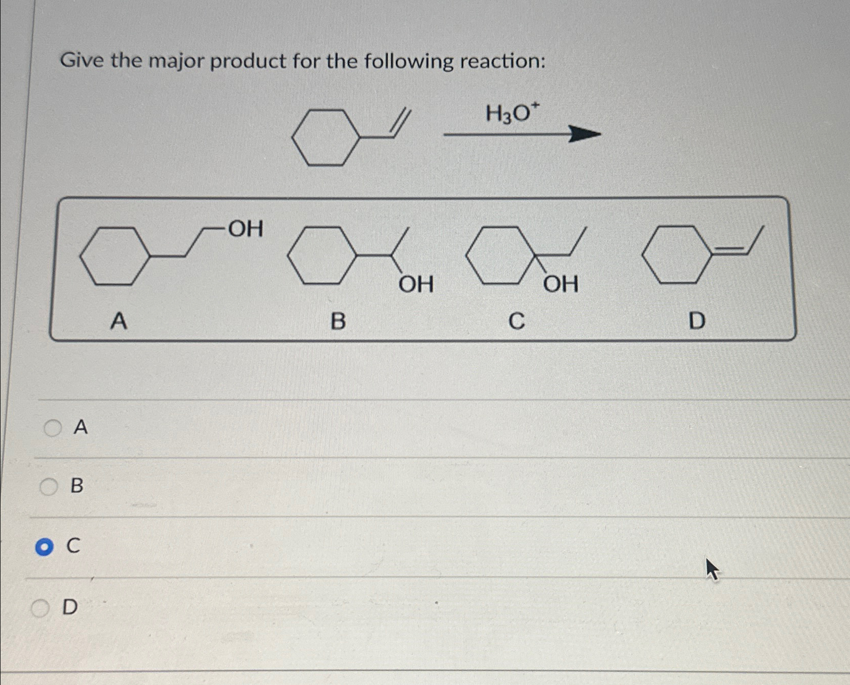 Solved Give the major product for the following | Chegg.com