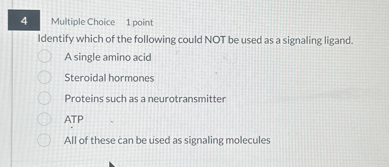 Solved 4Multiple Choice 1 ﻿pointIdentify which of the | Chegg.com