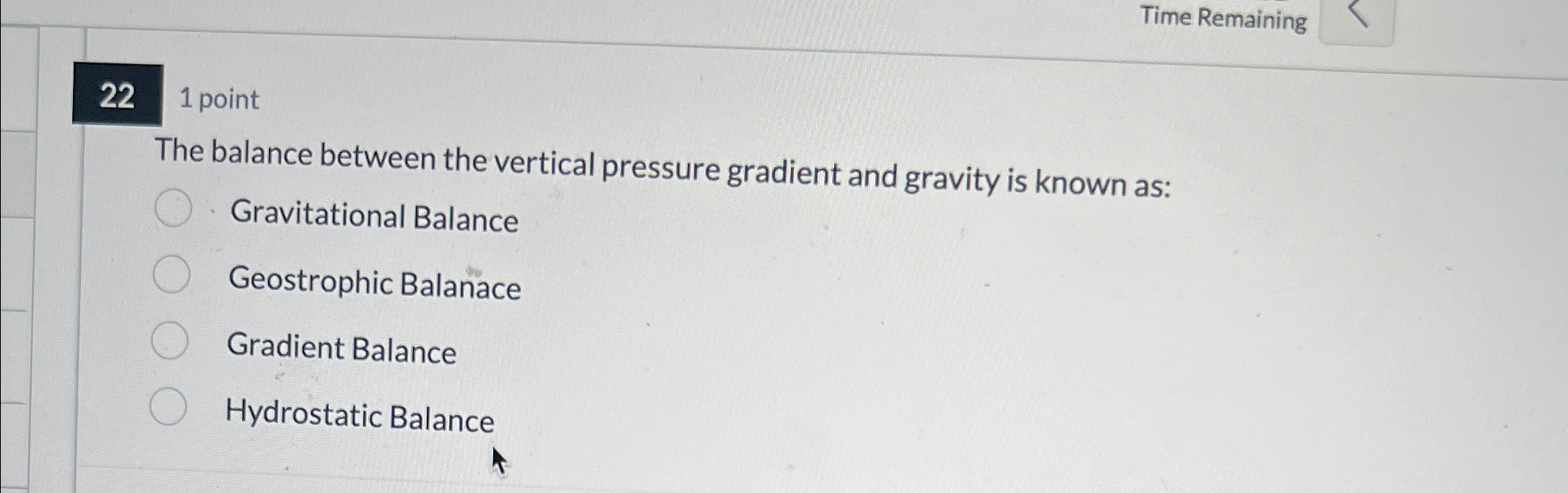 Solved Time Remaining221 ﻿pointThe balance between the | Chegg.com