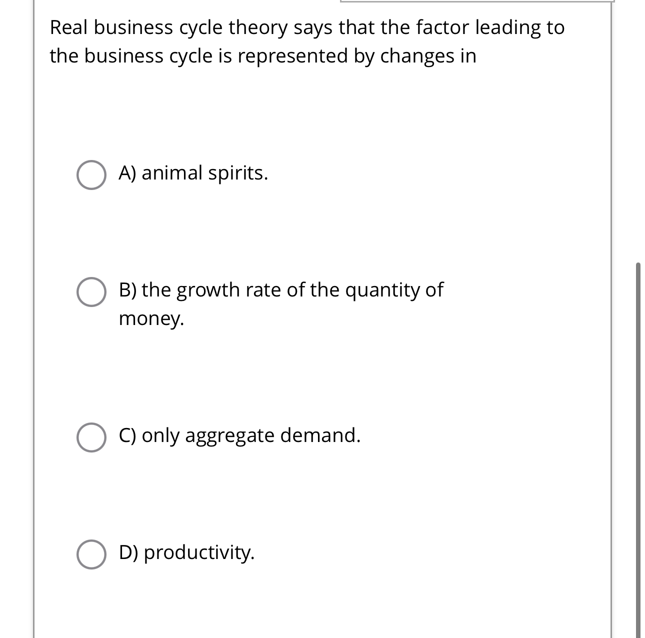 Solved Real business cycle theory says that the factor | Chegg.com