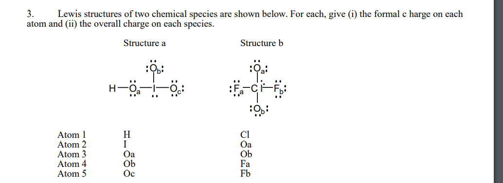 Solved Lewis structures of two chemical species are shown | Chegg.com