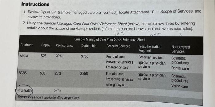 Instructions 1. Review Figure 3-1 (sample managed | Chegg.com
