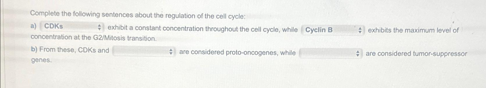 Solved Complete the following sentences about the regulation | Chegg.com