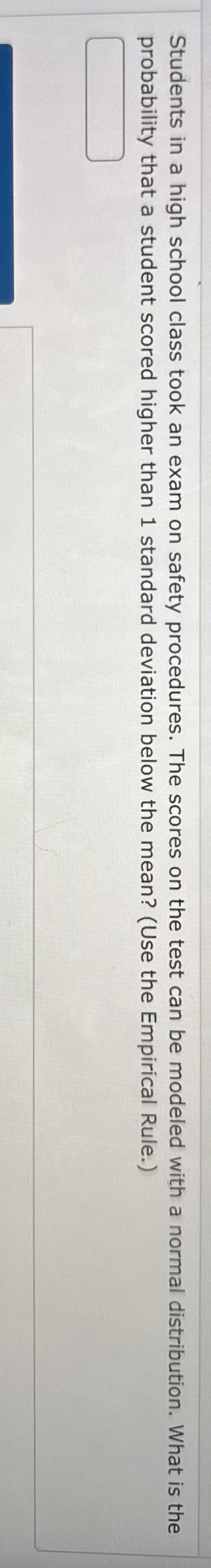 Solved Students in a high school class took an exam on | Chegg.com