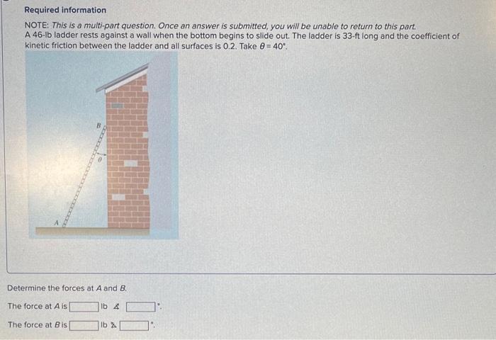 Solved The angular acceleration of the ladder is 0.465 | Chegg.com