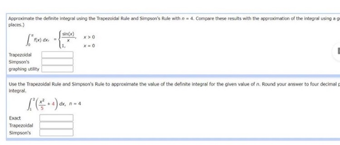 Approximate the definite integral using the | Chegg.com