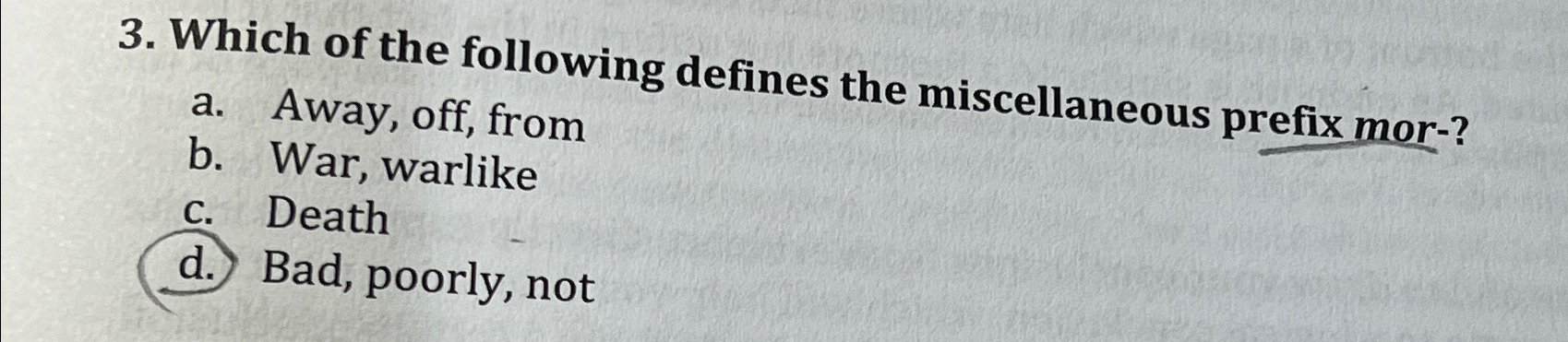 Solved Which of the following defines the miscellaneous | Chegg.com