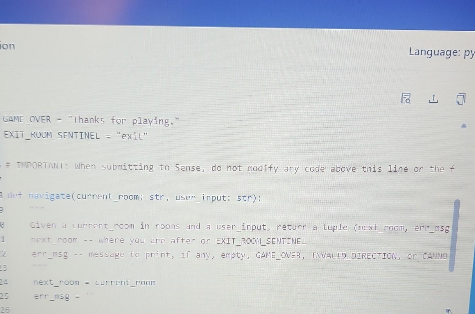 Solved 1 # Starter Code 2 rooms = { 3 4 'Great Hall': | Chegg.com