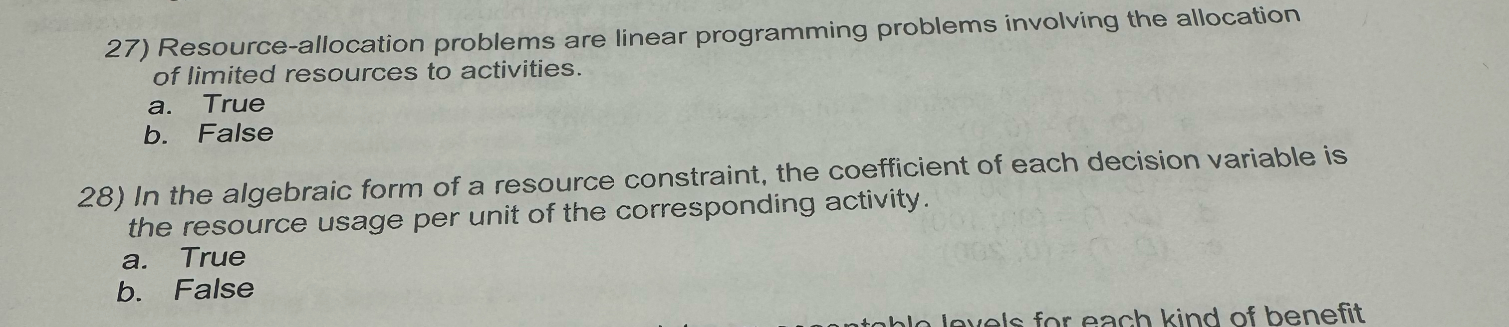 Solved Resource Allocation Problems Are Linear Programming