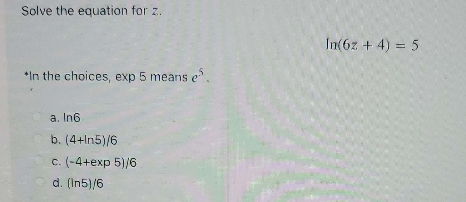 Solved Consider the following function. f(x)=1−ex2−6ex−6 A | Chegg.com