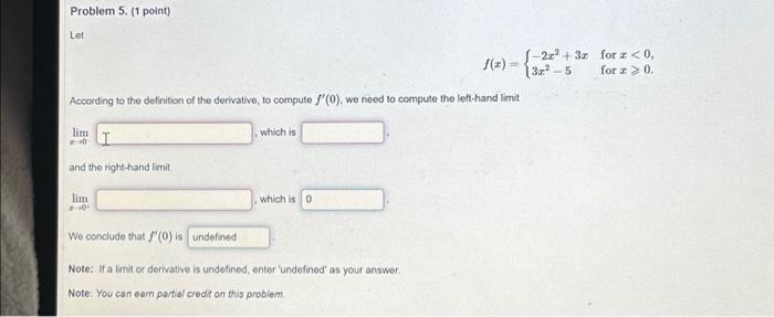 Solved Problem 5 1 Point Let F X According To The