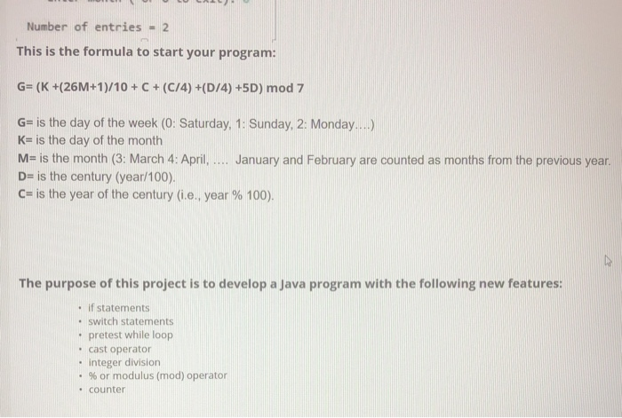 Solved Zeller's Algorithm Instructions: Write a program that | Chegg.com