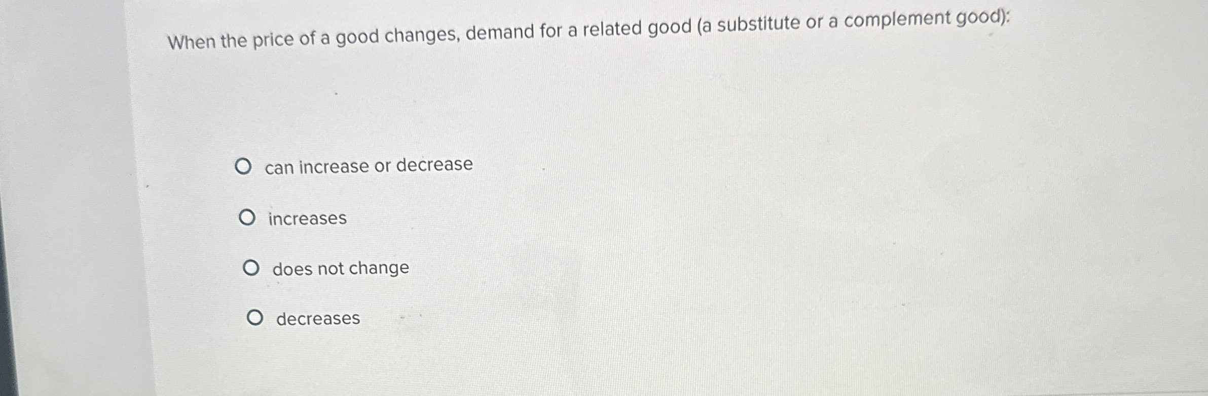 Solved When the price of a good changes, demand for a | Chegg.com