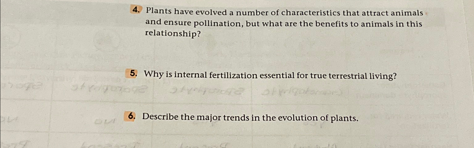 Solved Plants have evolved a number of characteristics that | Chegg.com