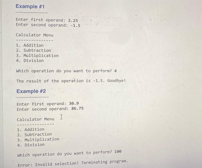 Solved When the program starts it should prompt the user to | Chegg.com