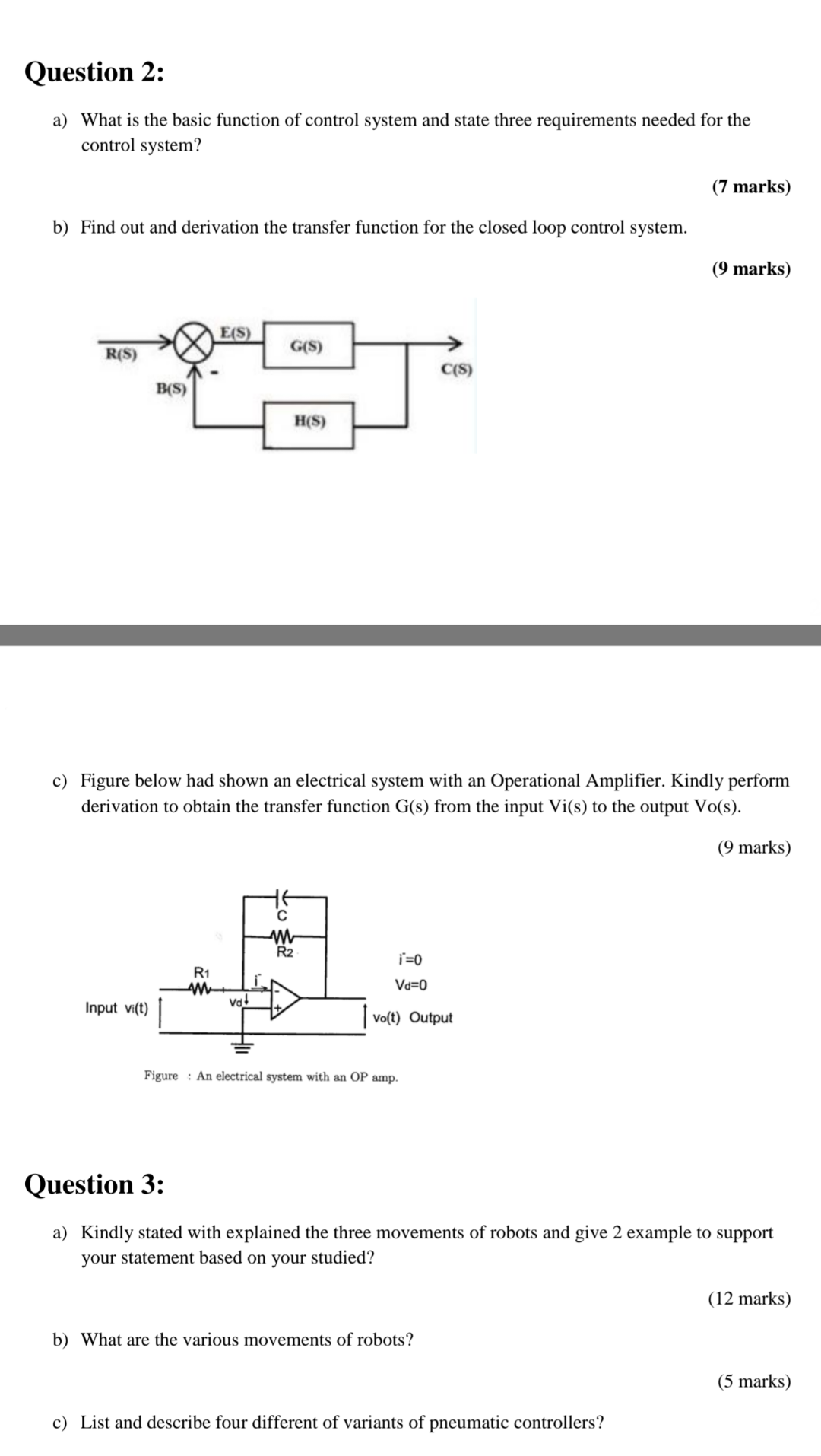 Solved a) What is the basic function of control system and | Chegg.com