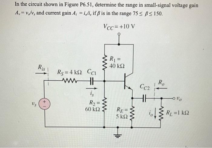 Solved In the circuit shown in Figure P6.51, determine the | Chegg.com
