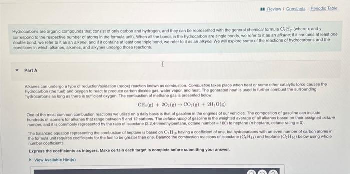 Solved C7H16( g)+O2( g)→ CO2( g)+∣H2O(g) Substitution | Chegg.com