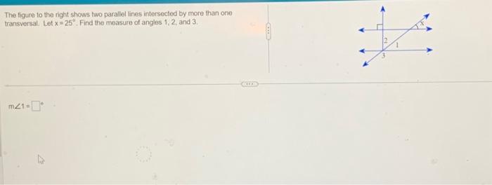 Solved The figure to the right shows two parallel lines | Chegg.com
