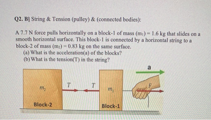 Solved Q2. A] String & Tension (pulley) & (connected | Chegg.com