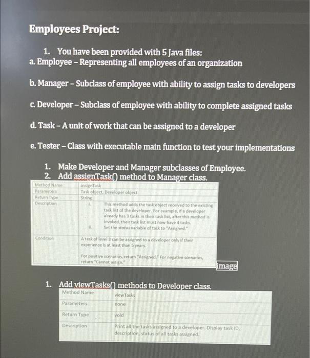 Solved Employees Project: 1. You have been provided with 5 | Chegg.com