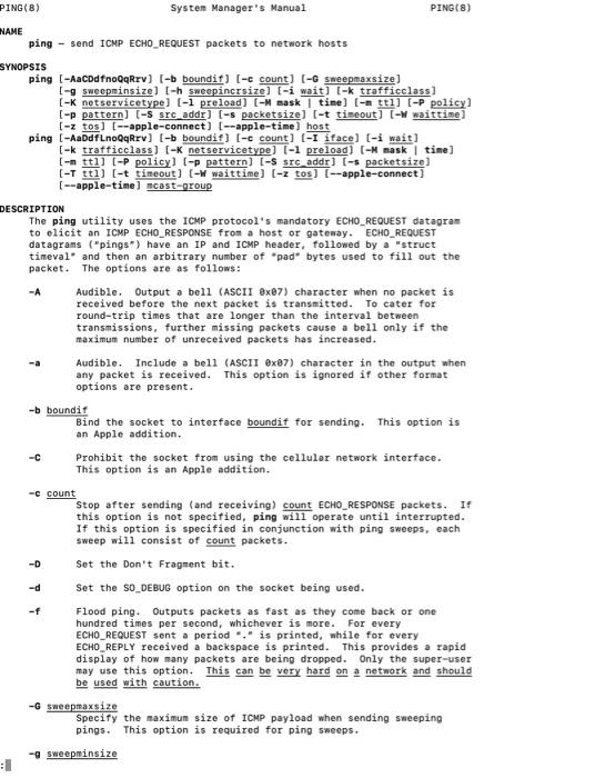 Solved Find and explore the ping command on your computer: | Chegg.com