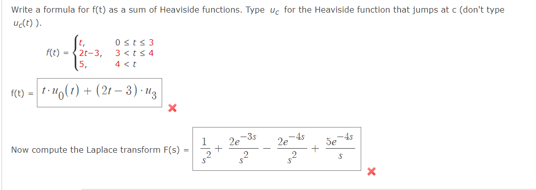 Solved Write a formula for f(t) ﻿as a sum of Heaviside | Chegg.com