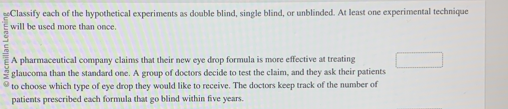 Solved Classify each of the hypothetical experiments as | Chegg.com