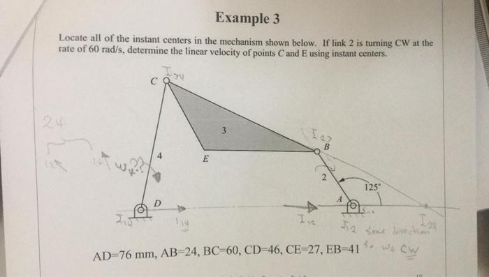 Solved Example 3 Locate all of the instant centers in the | Chegg.com