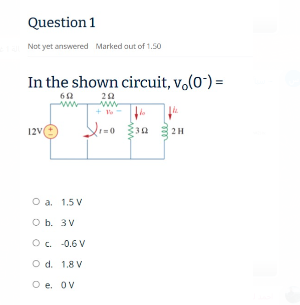 Solved In the shown circuit. | Chegg.com