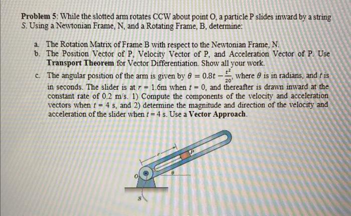 Solved Problem 5: While the slotted arm rotates CCW about | Chegg.com