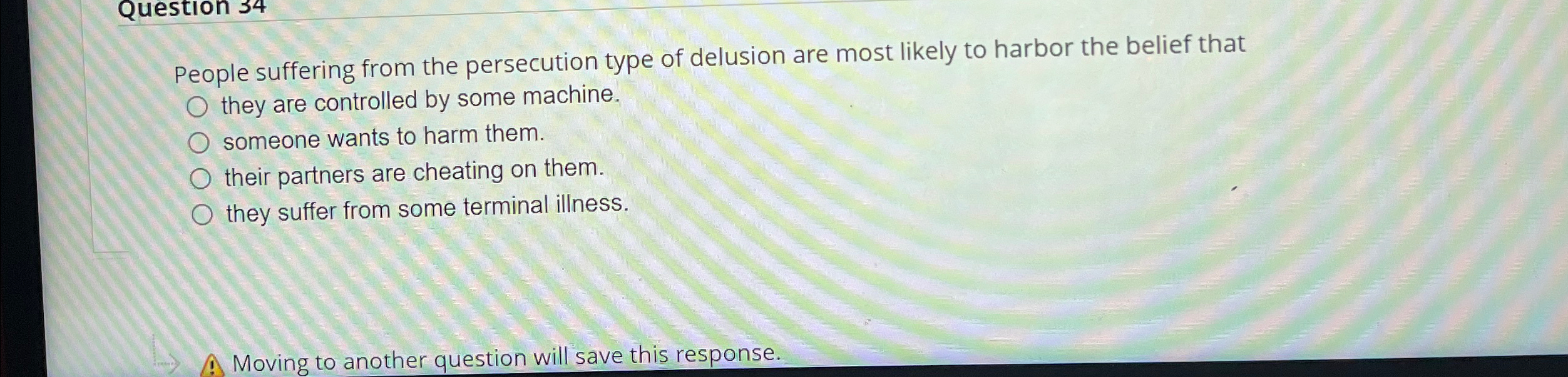 Solved People suffering from the persecution type of | Chegg.com
