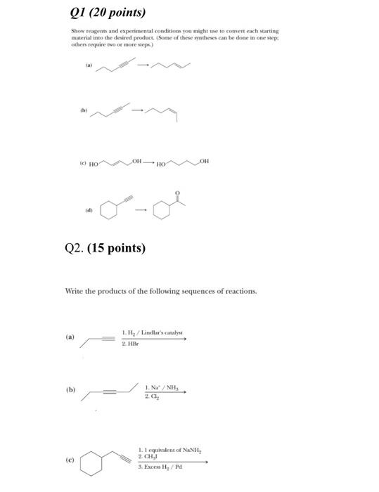 Solved Q1 (20 points) Show feagents and experimental | Chegg.com Solved Q1 (20 points) Show feagents and experimental | Chegg.com