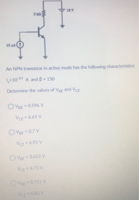 Solved 150 An NPN transistor in active mode has the | Chegg.com
