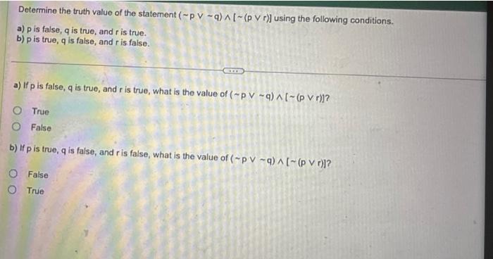 Solved Determine the truth value of the statement | Chegg.com