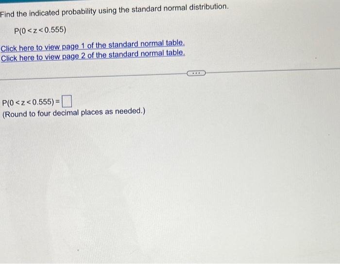 Solved Find the indicated probability using the standard | Chegg.com