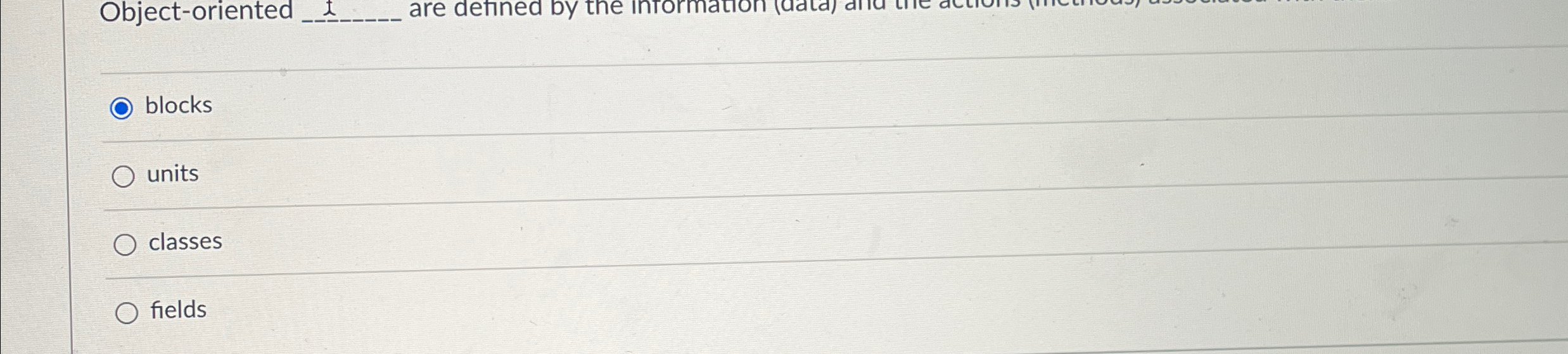 Solved Object-oriented q, ﻿are defined by the intormation | Chegg.com