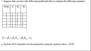 b. ﻿Obtain variance covariance matrix of β. ﻿Var-Covi | Chegg.com