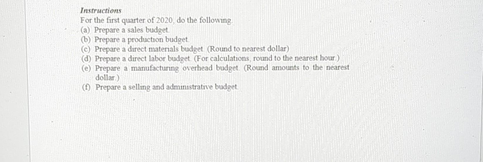 Solved Chapter 22 Budgetary Planning Comprehensive | Chegg.com