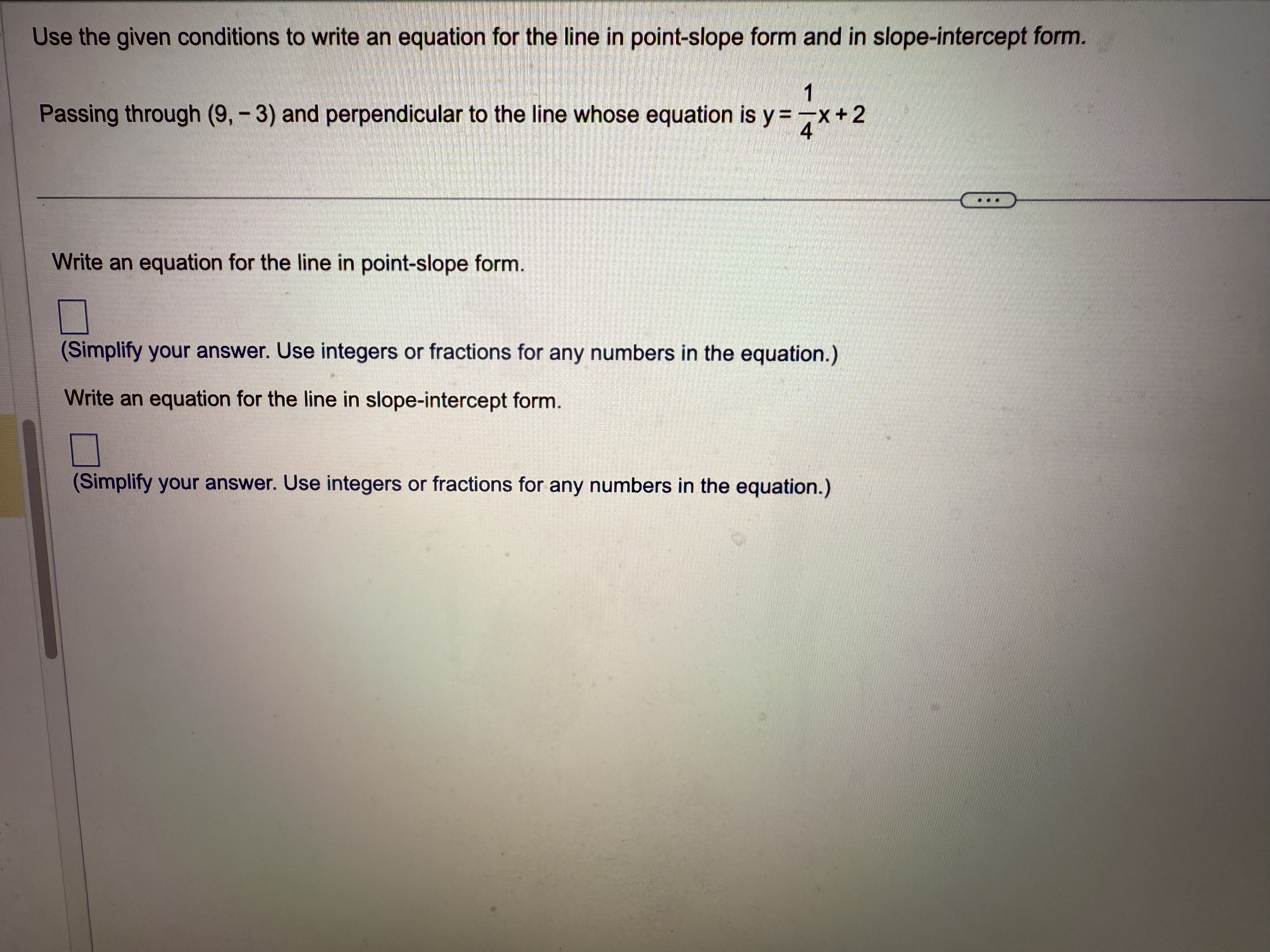 Solved Use the given conditions to write an equation for the | Chegg.com