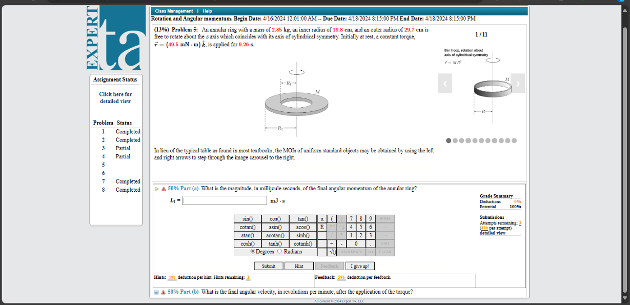 Solved Class Management I HelpRotation and Angular momentum. | Chegg.com