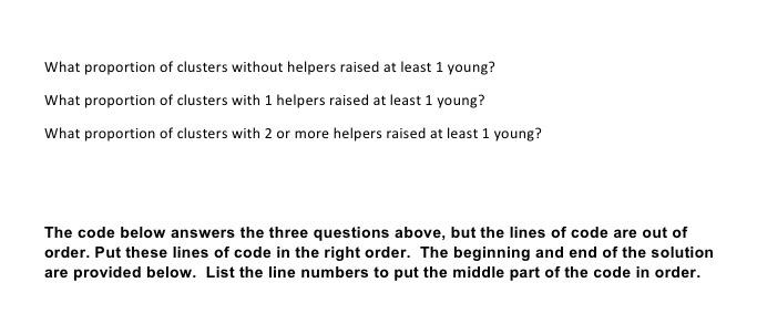 Solved Please put the jumbled lines of code (1-27) in the | Chegg.com
