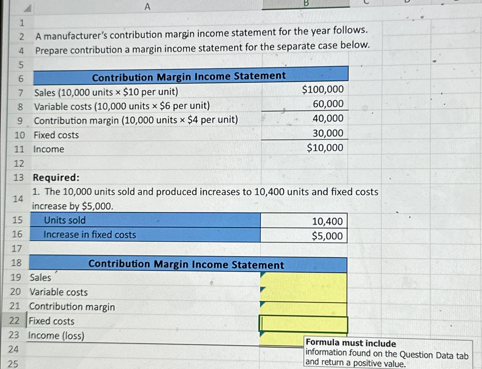 Solved A manufacturer's contribution margin income statement | Chegg.com