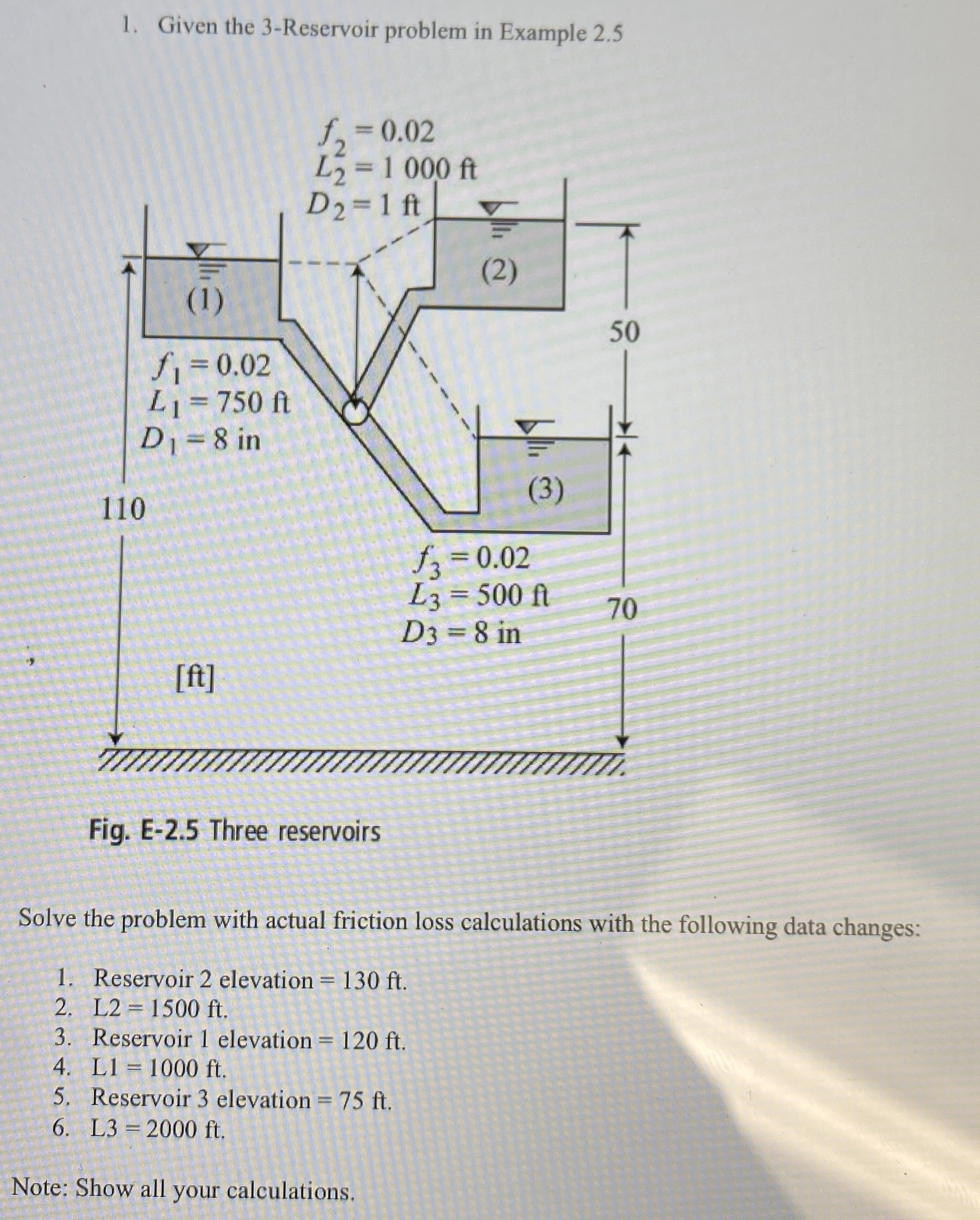 Solved Given the 3-Reservoir problem in Example 2.5Fig. | Chegg.com